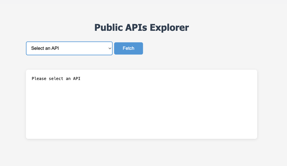 Public APIs Explorer by Guilherme Tavano - Webdraw